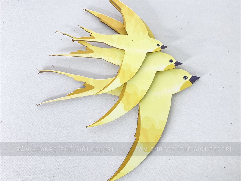 Bầy chim én dán tường trang trí Tết [Bầy 06 con - Tặng keo] TCV-CHIM-03