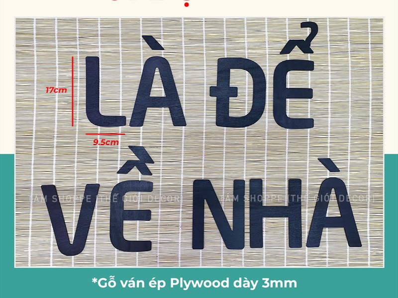 Bộ chữ gỗ Tết là để về nhà - Tết sum vầy [Chữ lớn - Cắt theo yêu cầu ...