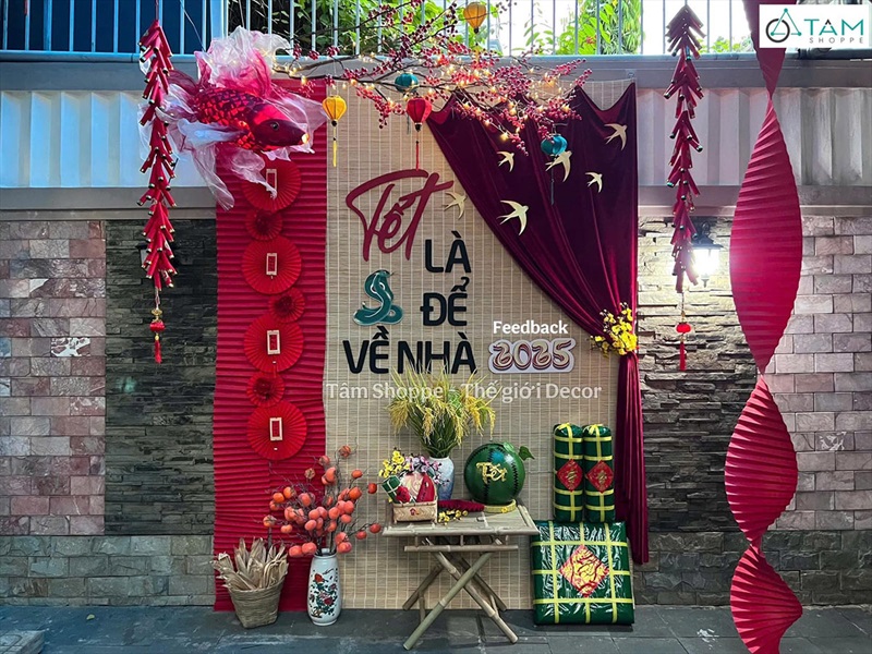 Bộ chữ gỗ Tết là để về nhà - Tết sum vầy [Chữ lớn - Cắt theo yêu cầu ...