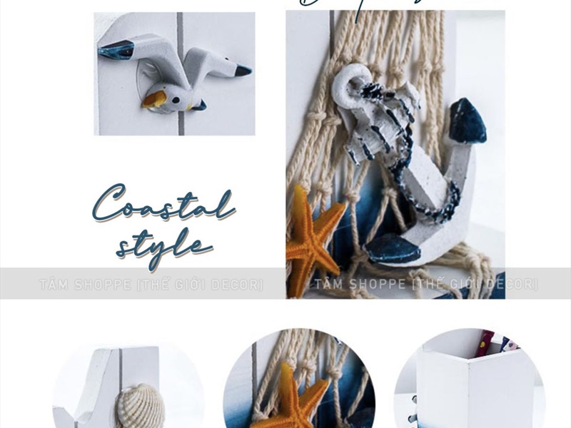 Hộp cắm bút chủ đề biển vách sóng [4 kiểu - handmade] CAMBUT-02