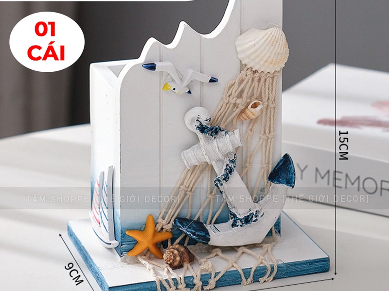 Hộp cắm bút chủ đề biển vách sóng [4 kiểu - handmade] CAMBUT-02