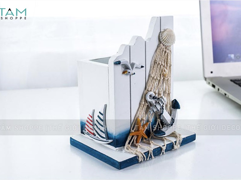 Hộp cắm bút chủ đề biển vách sóng [4 kiểu - handmade] CAMBUT-02