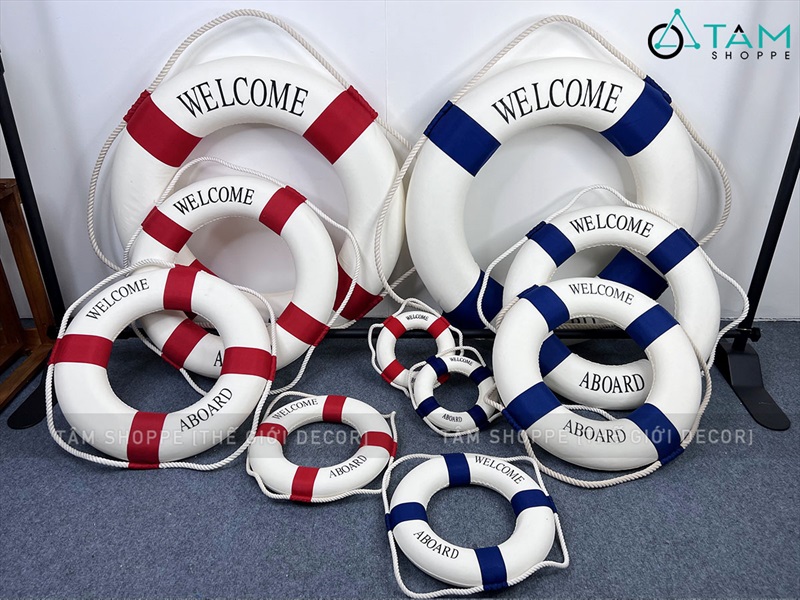 Phao cứu sinh decor chữ welcome kiểu đơn giản [2 màu - 5 size ...